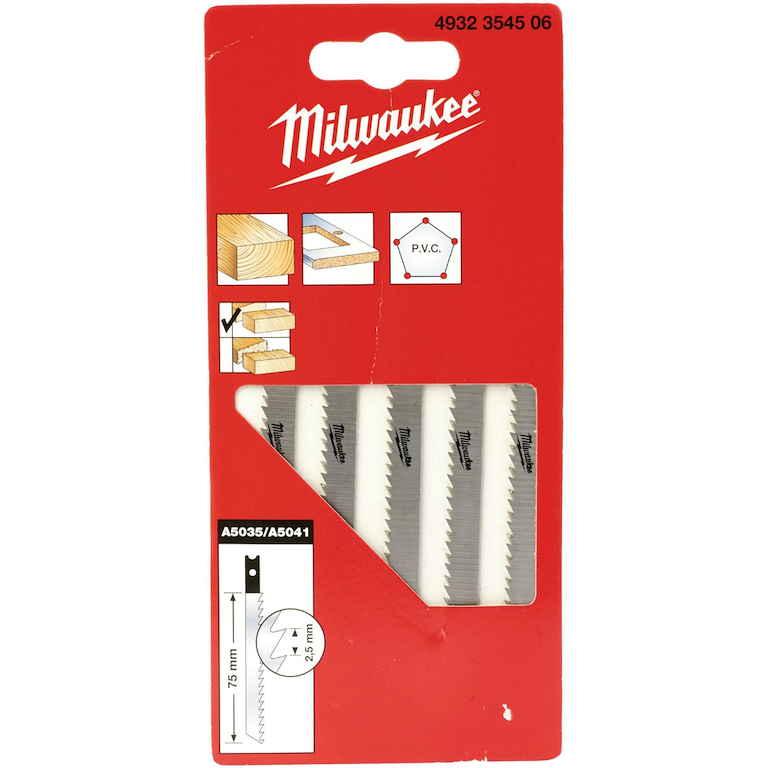 Milwaukee List ubodne testere za drvo 75/2,5 mm, 5 kom, 4932354506