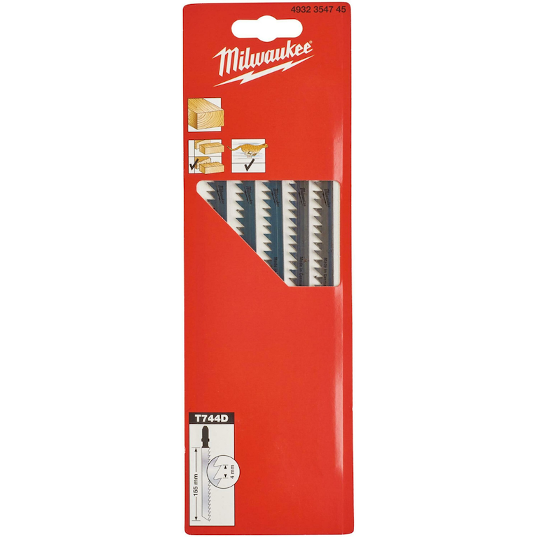 Milwaukee List ubodne testere za drvo, velika brzina, 155 mm, 5 kom, 4932354745