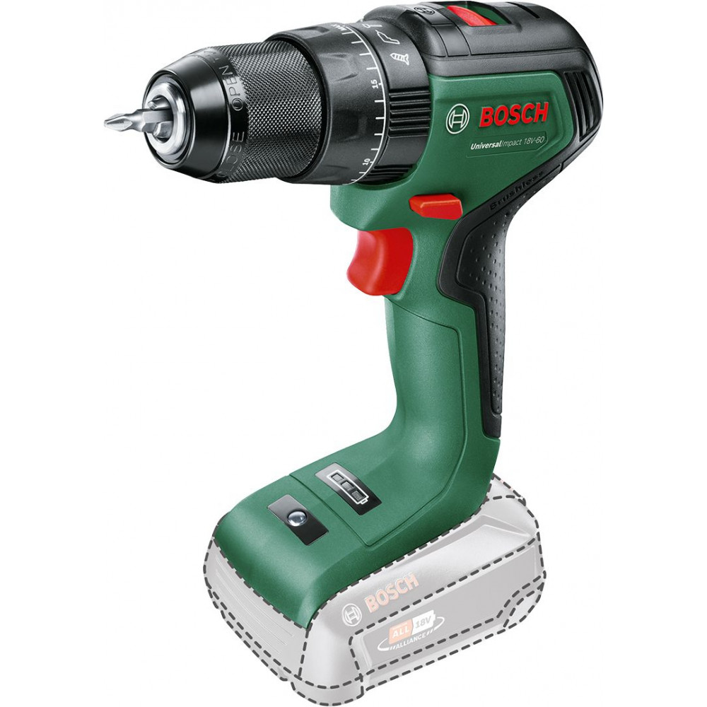 BOSCH Akumulatorska vibraciona bušilica UniversalImpact 18V-60 Solo 06039D7100