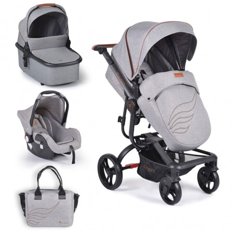 Kolica za bebe ELLADA Set 3u1, Cangaroo, Grey