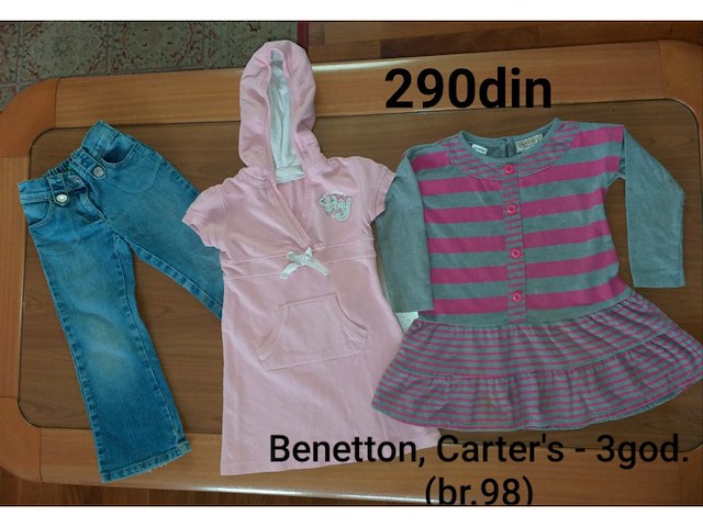 Carters Benetton farmerke tunike za devojčice br. 98