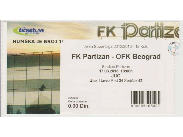 FUDBAL: PARTIZAN - OFK BEOGRAD 17.03.2013