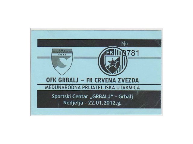 FUDBAL: GRBALJ - CRVENA ZVEZDA 22.01.2012