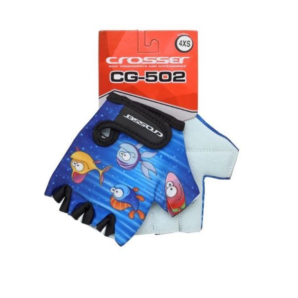 TOURDEFRANCE Rukavice dečije CROSSER CG FISH-KIDS SHORT FINGER blue 4XS