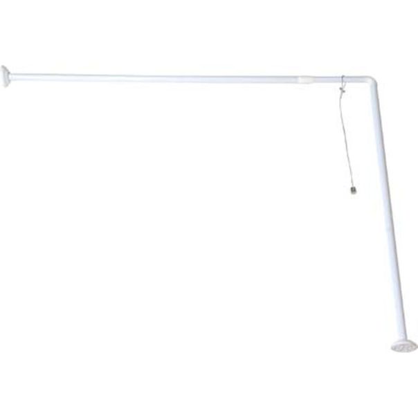 TENDANCE Držač zavese za kadu sa kablom za plafon 94x80cm aluminijum bela