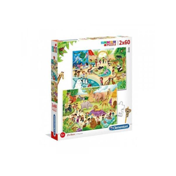 CLEMENTONI Puzzle 2 x 60 LO Zoo - Noli 1