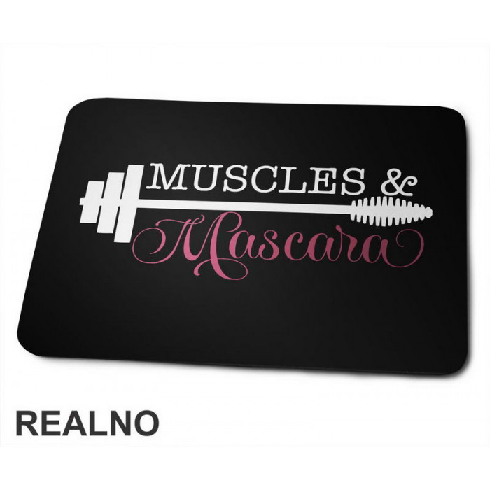 MUSCLES AND MASCARA - WHITE AND PINK - TRENING - PODLOGA ZA MIŠ