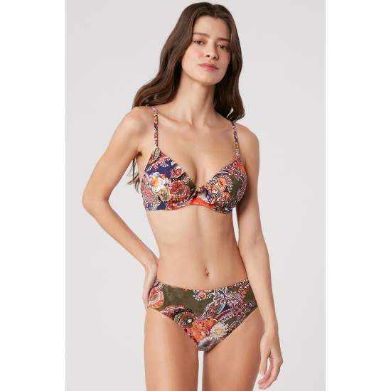 Yrouen Colorful Pattern Covered Bikini