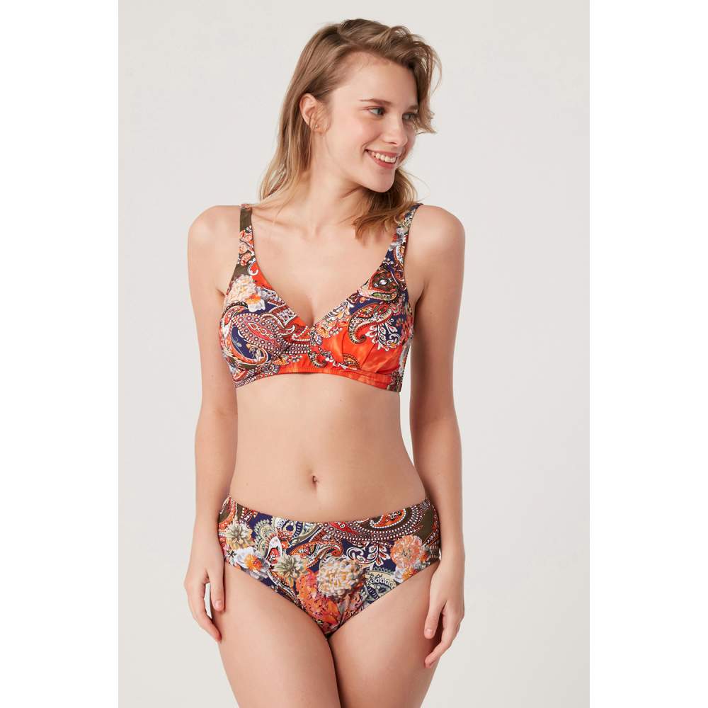 Yroue Colorful Pattern Wrapper Bikini