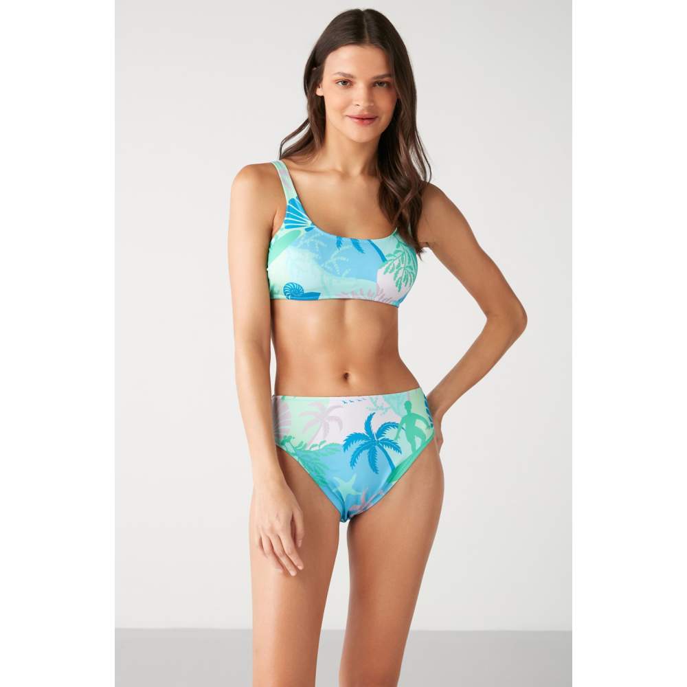 Share Sheer Patterned B-Skirt Bikini