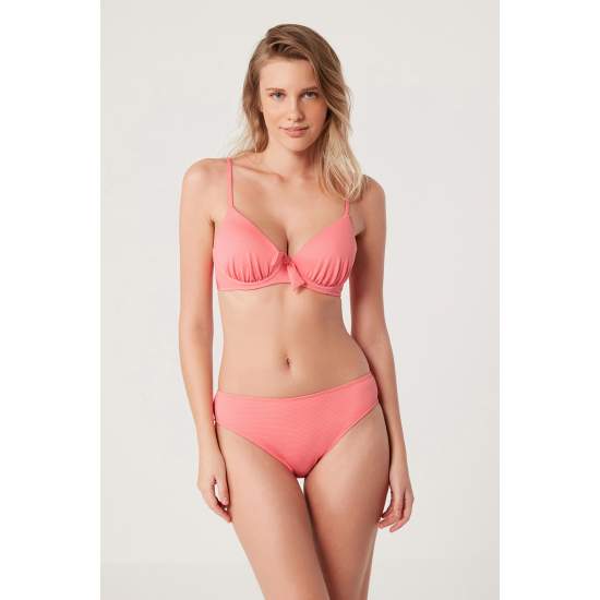 Akatri Textured Straight Color Backed Bikini