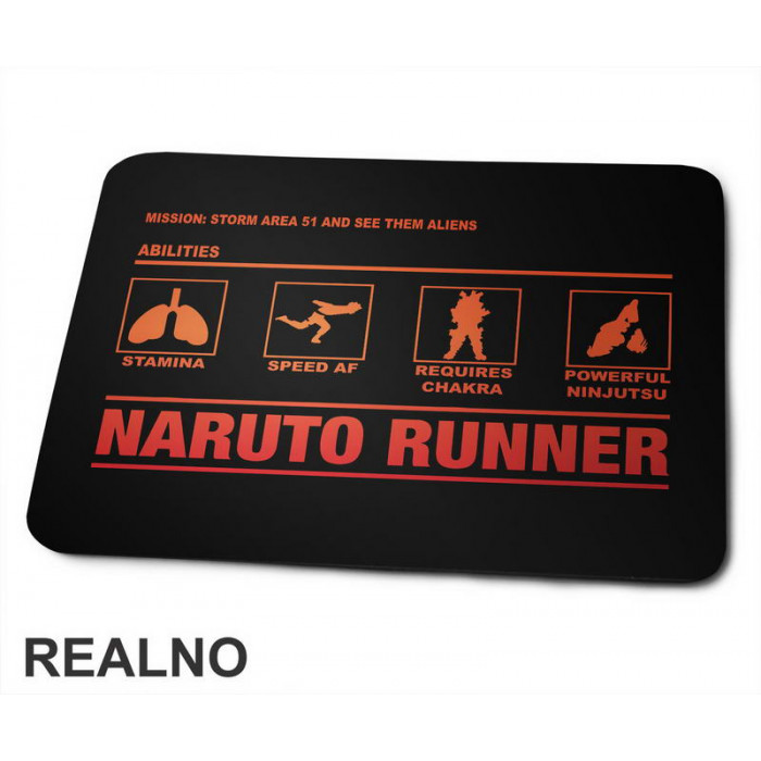 RUNNER - ABILITES SYMBOLS - NARUTO - PODLOGA ZA MIŠ