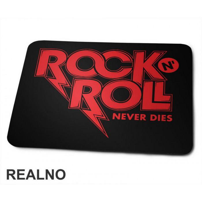 ROCK N' ROLL NEVER DIES - RED - MUZIKA - PODLOGA ZA MIŠ