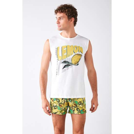 Zest Lemon Printed Singlet