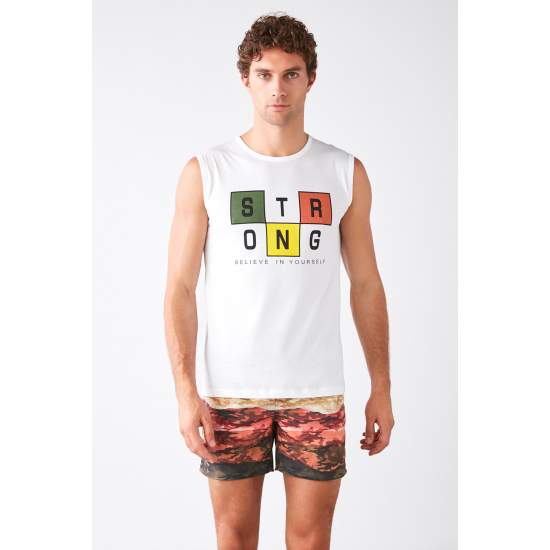 Strong Önü Printed Singlet