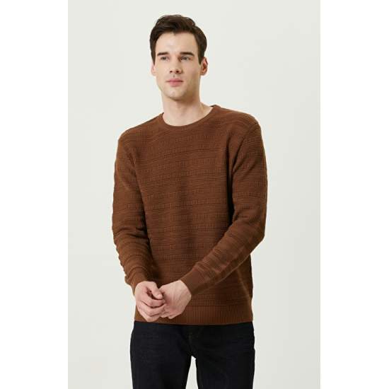 Caramel Patterned Knitwear Sweater