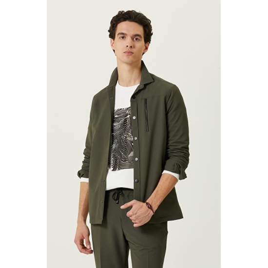 Khaki Long Sleeve Outer Shirt