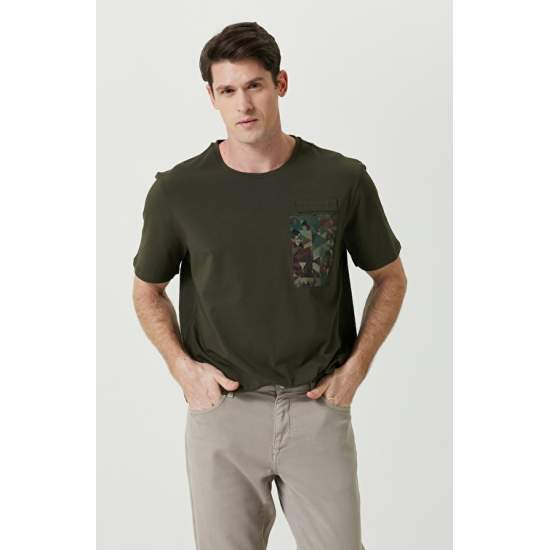 Khaki Cotton Short Sleeve T-Shirt