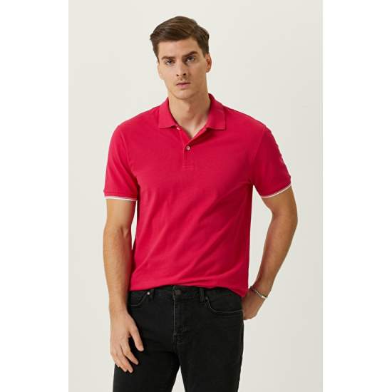 Fuchsia Polo Neck T-Shirt