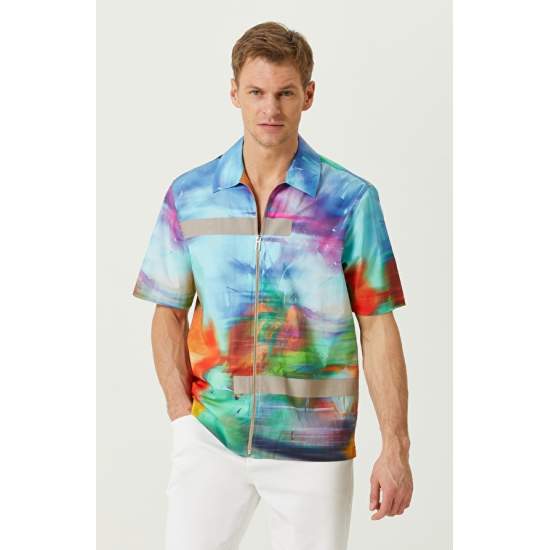 Color Printed Classic Collar Shirt