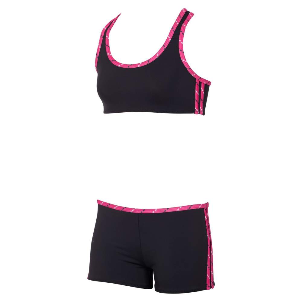 Sport Contrast Stripe Kids Bikini Set