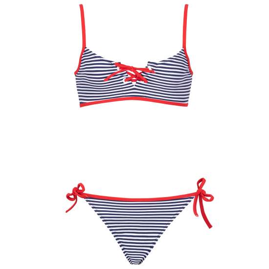 Jena Çizgi Contrast Stripe Bikini Set