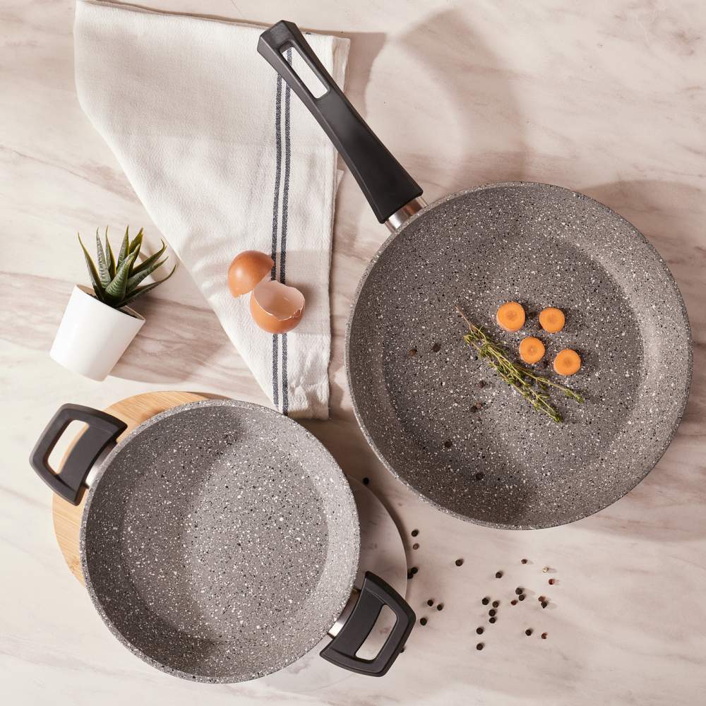 Karaca Gris Bio Granite Pan and Pan Set