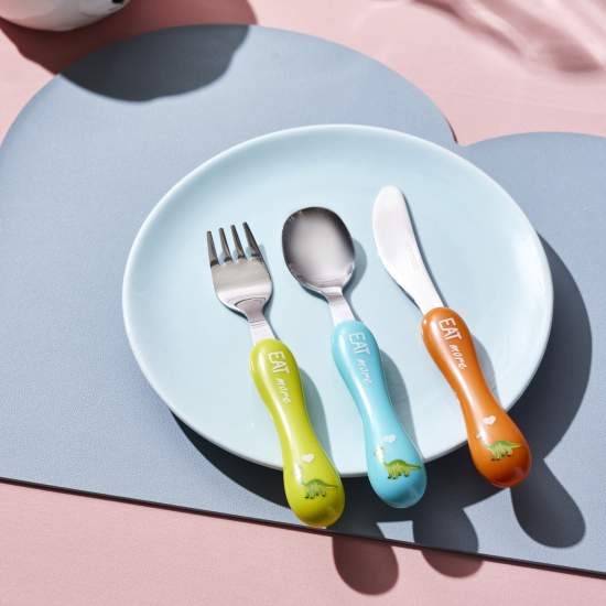 Karaca Dinosaur 3-Piece Children's Cutlery Set