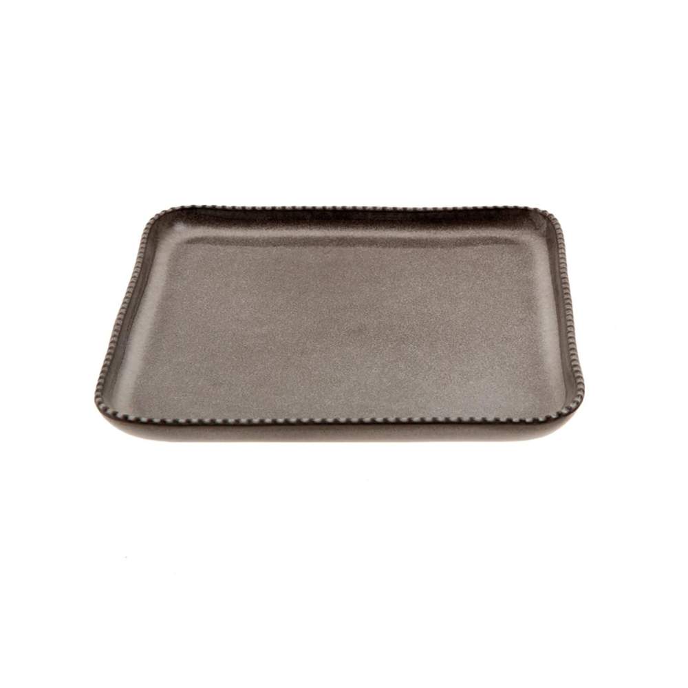 Jumbo Twin Smoked Square Plate 36 Cm
