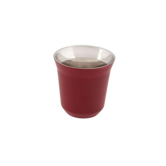 Jumbo Glory 7 Double Wall Thermo 2 Pcs Red Steel Cup 160 ml