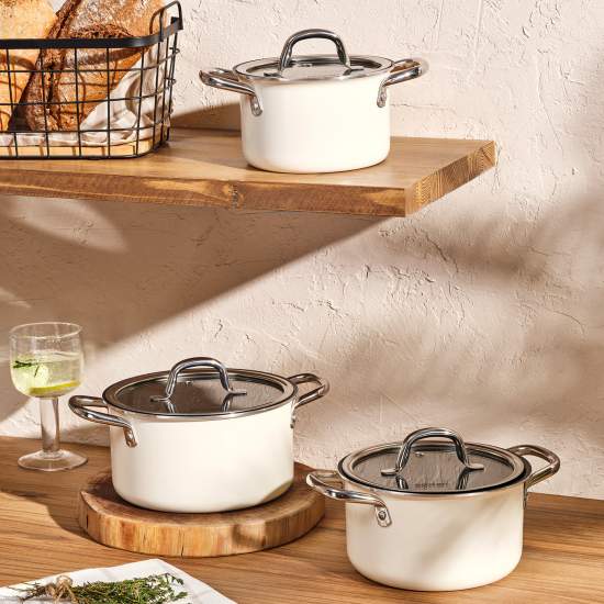 Emsan Master Class 6 Piece Midi Cookware Set White