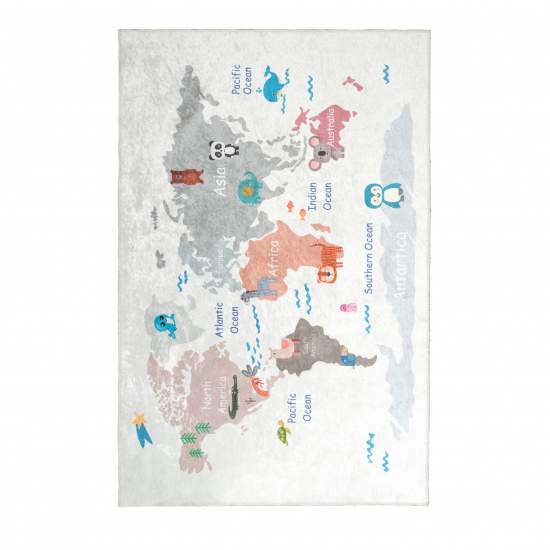 Cashmere Carpet Decorative Art Kids/Teen Animal Map120x180 cm