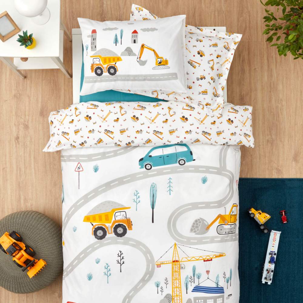 Karaca Home Young Race 100% Cotton Fitted Single Duvet Cover Set