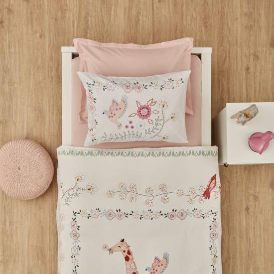 Karaca Home Young Giraffe Single Pique Set Pink