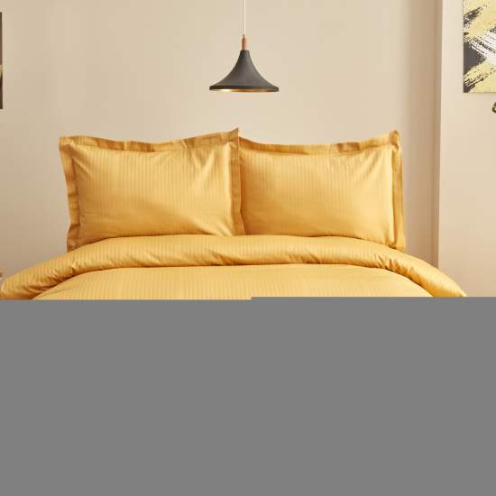 Karaca Home Uniq 100% Cotton Single Satin Duvet Cover Set Mustard