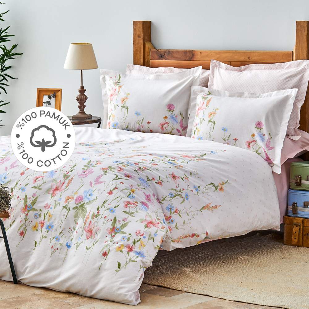 Karaca Home Seina Lilac 100% Cotton Double Duvet Cover Set