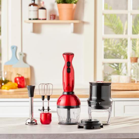 Karaca 5 in 1 Pro Spiral Blender Set Redgold 1500 W