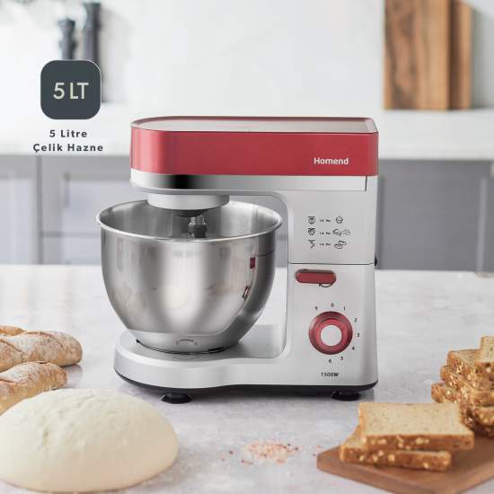 Homend Profashion 3012H Stand Mixer Red Silver