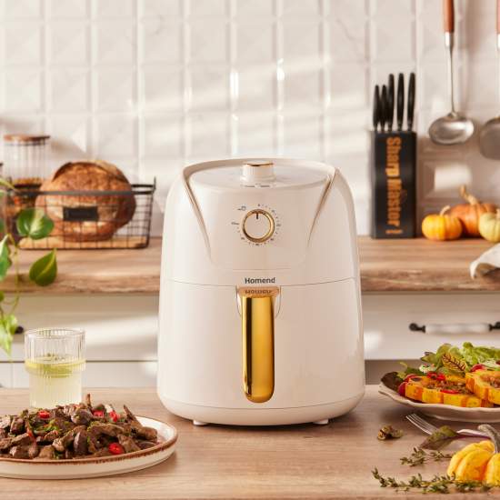 Homend Airfryday 2505H 8 Different Programs, 4.3 Liter Airfryer Cream