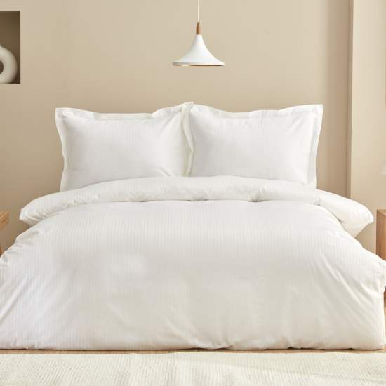 Karaca Home Uniq 100% Cotton Single Satin Duvet Cover Set White