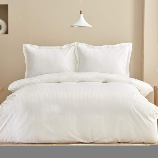 Karaca Home Uniq 100% Cotton Double Satin Duvet Cover Set White