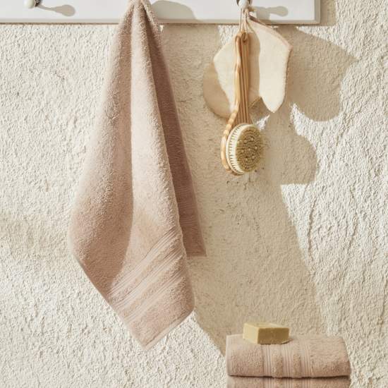 Karaca Home Road 100% Cotton Set of 4 Face Towels 50x90 cm Beige