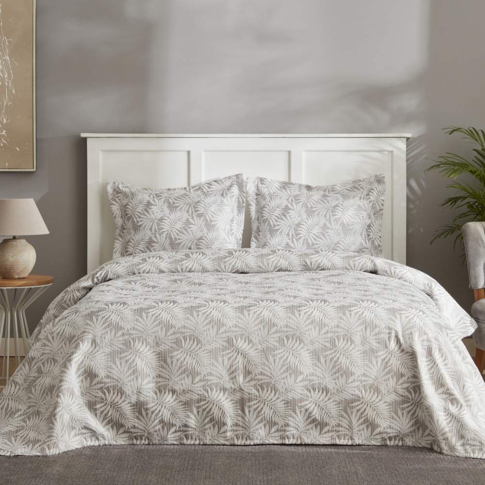 Karaca Home Plant Double Bedspread Gray
