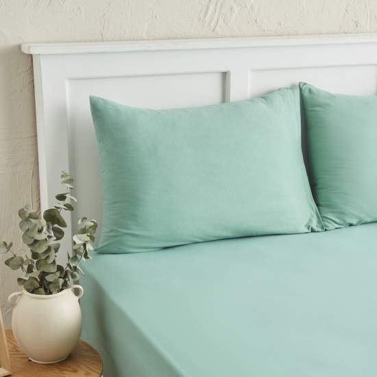 Karaca Home Motto Combed Cotton Fitted Single Bed Sheet 100x200+30 cm Green