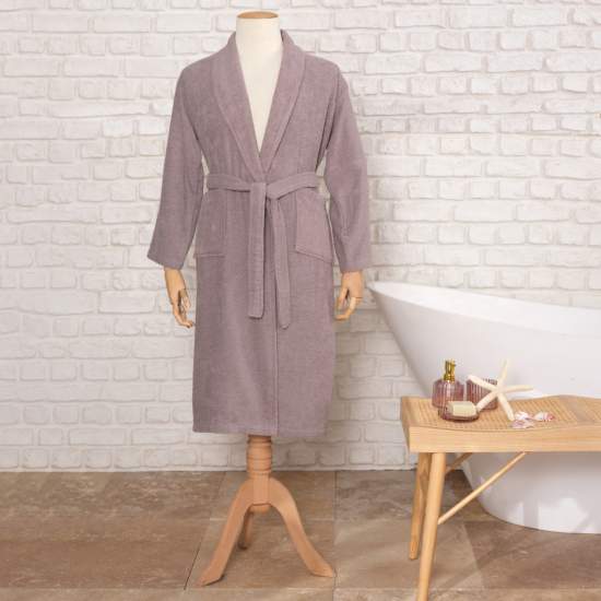 Karaca Home Daily Soft 100% Cotton Bathrobe S/M Gray