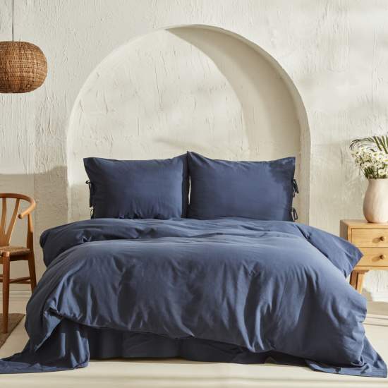 Karaca Home 4 Elements Double Duvet Cover Set Navy Blue