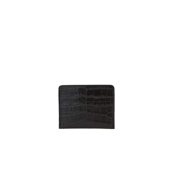 Black Crocodile Texture Womens Leather Card Holder