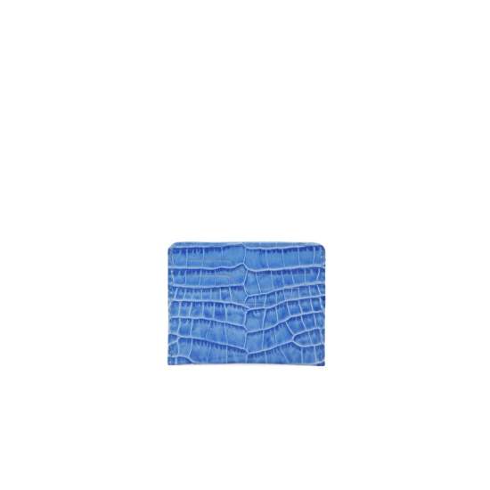 Blue Crocodile Texture Women's Leather Card Holder