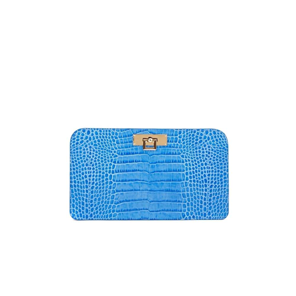 Blue Women's Leather Clutch