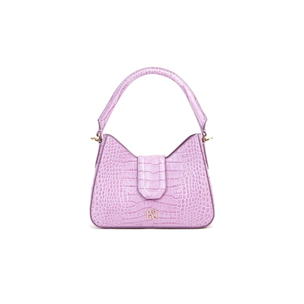 Lilac Crocodile Women's Leather Bag